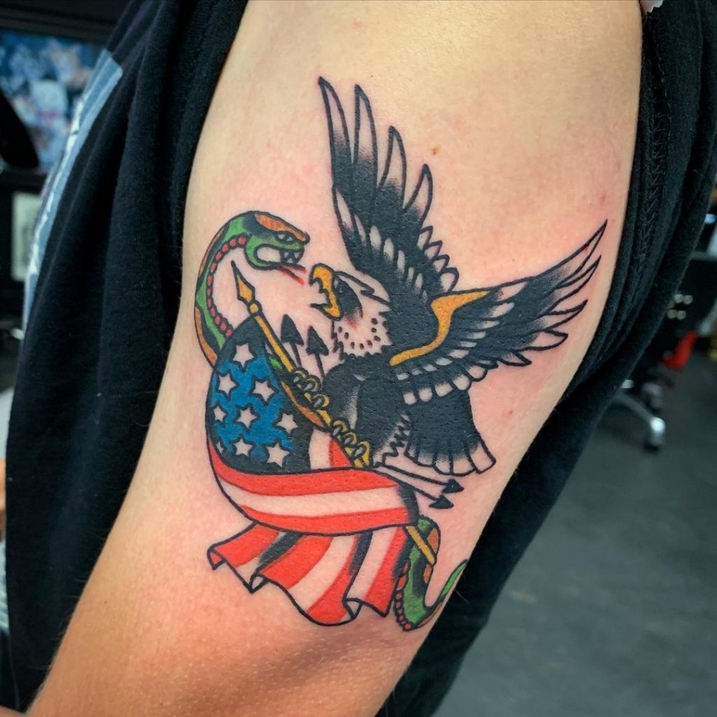 Top 30 American Flag Tattoo Design Ideas (Sleeve, Back, Black And White ...